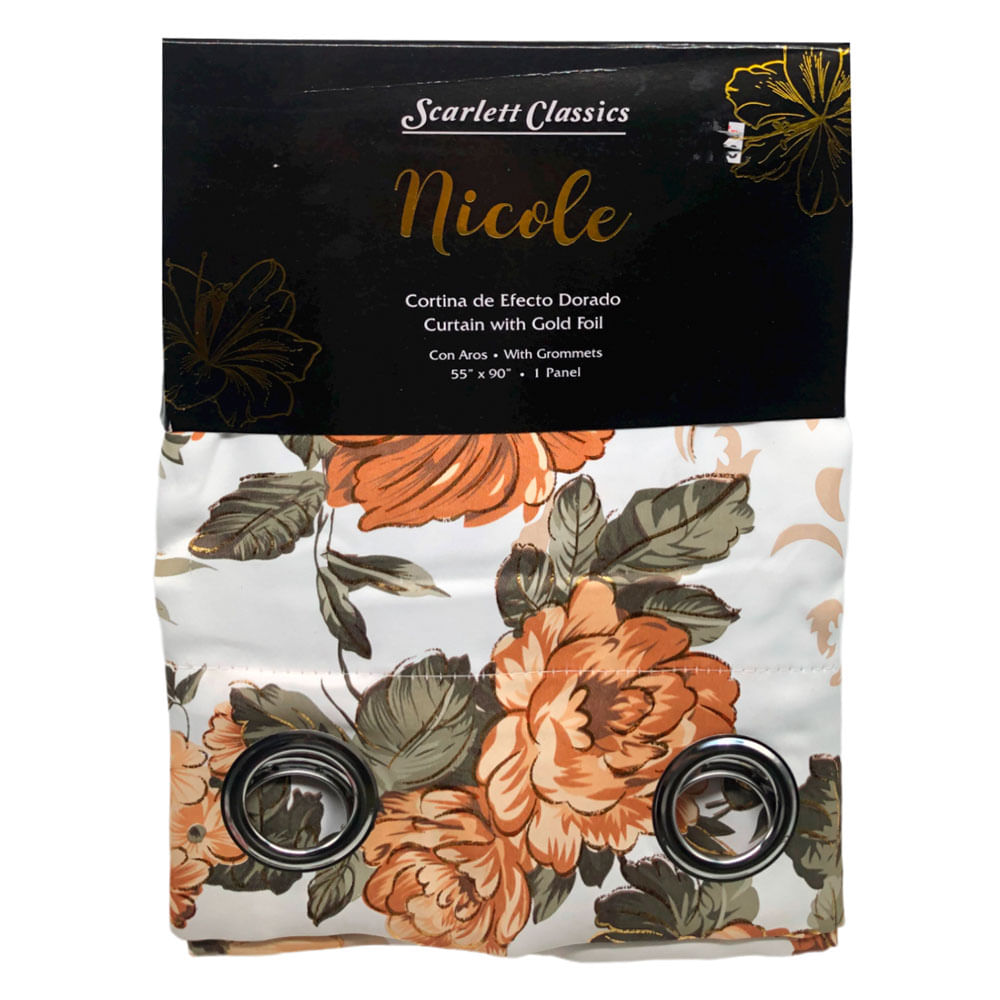 Cortina Scarlett Classics Nicole Blackout Con Aros 55 X 90