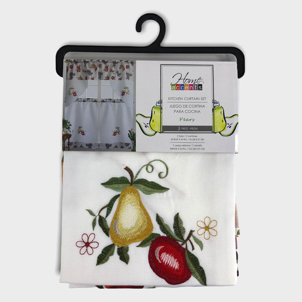 Juego de Cortina Para Cocina Pears 3 Piezas Juego de Cortina Para Cocina Pears 3 Piezas