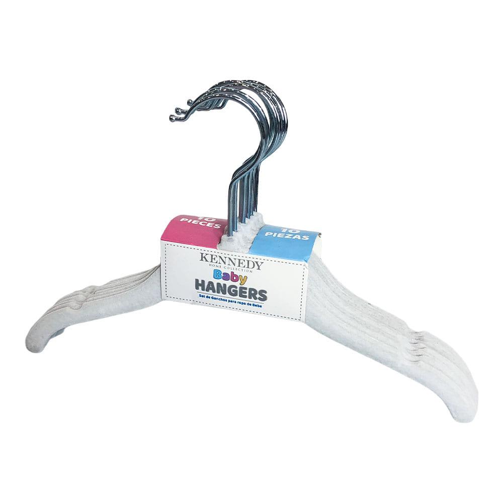 Gancho Para Ropa Kennedy Home Infantil de Terciopelo 10 Piezas