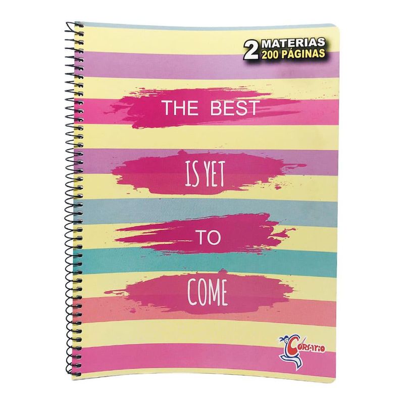 Libreta Con Espiral Corsario Raya Ancha 2 Materias 200 Páginas Surtido