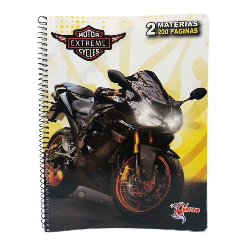 Libreta Con Espiral Corsario Raya Ancha 2 Materias 200 Páginas Surtido