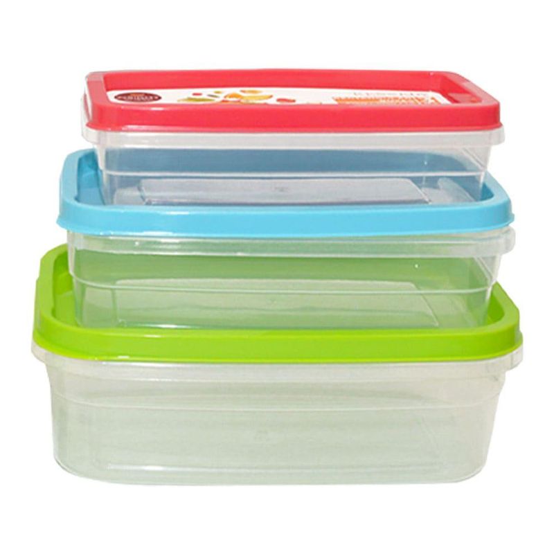 Set de Envases Plásticos Klic Box Con Tapa 3 Piezas