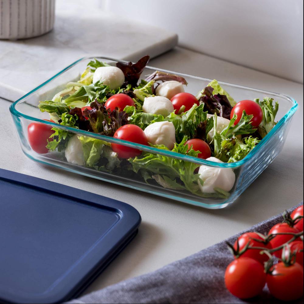 Envase de Vidrio Pyrex Rectangular Con Tapa