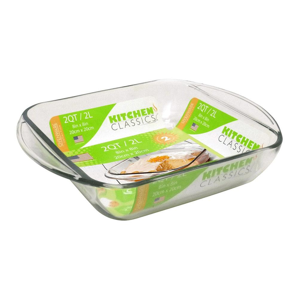 Refractario Cuadrado Kitchen Classics de Vidrio 2 L