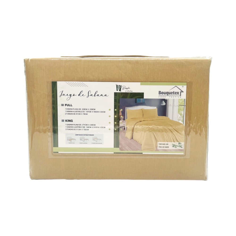 Sabana Full 4Pza Bambu Beige