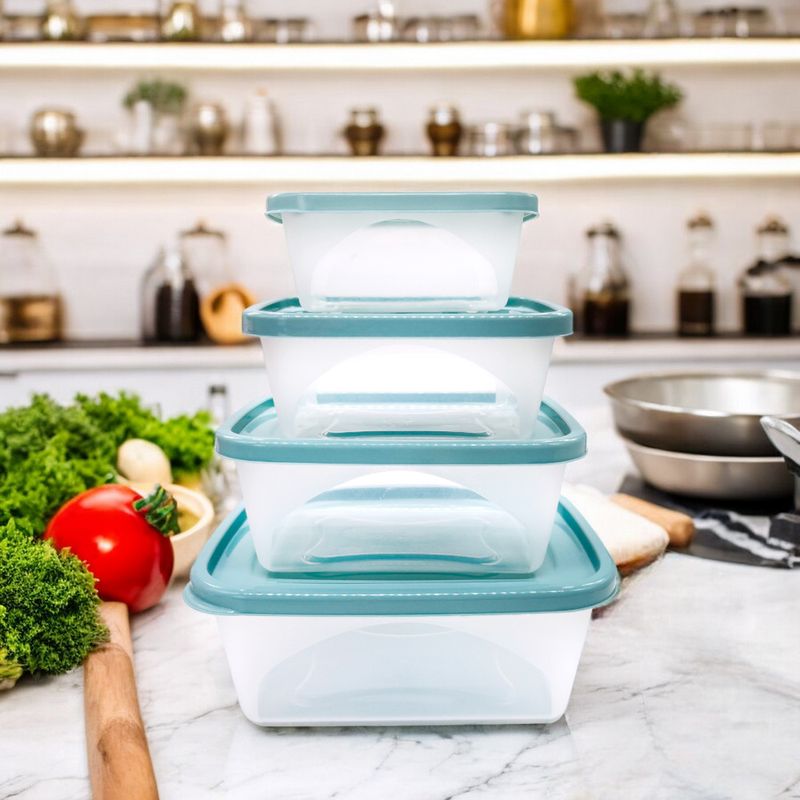 Envase Plastico Jaguar Utilidades Maceio Set 4pz Rectangular