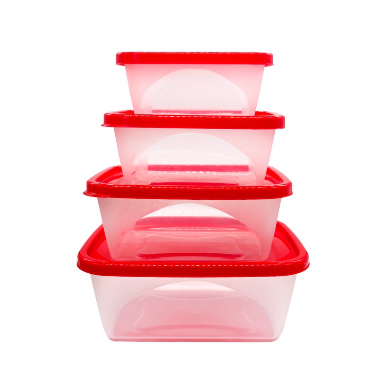 Envase Plastico Jaguar Utilidades Maceio Set 4pz Rectangular