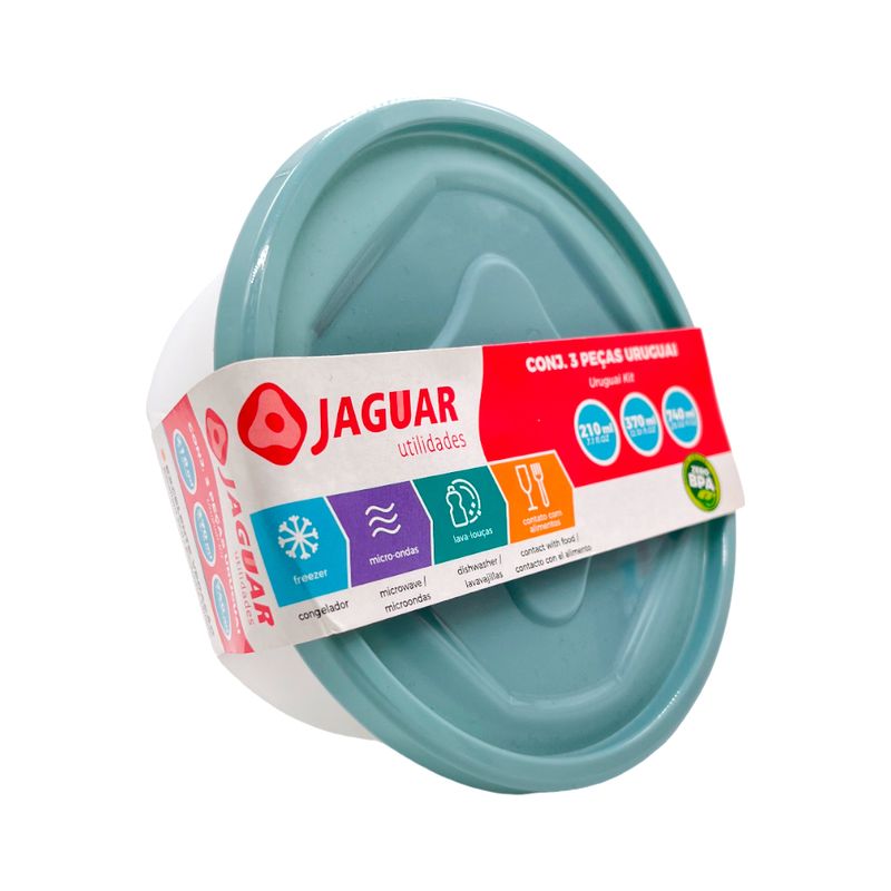 Envases Plastico Jaguar Set 3pzas Redondo Surtido